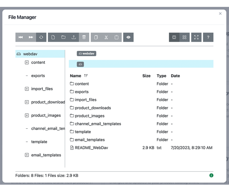 WebDAV File Manager for BigCommerce